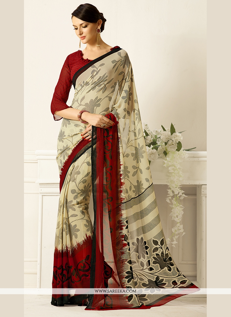 Buy Multi Colour Print Work Printed Saree Online : Malaysia