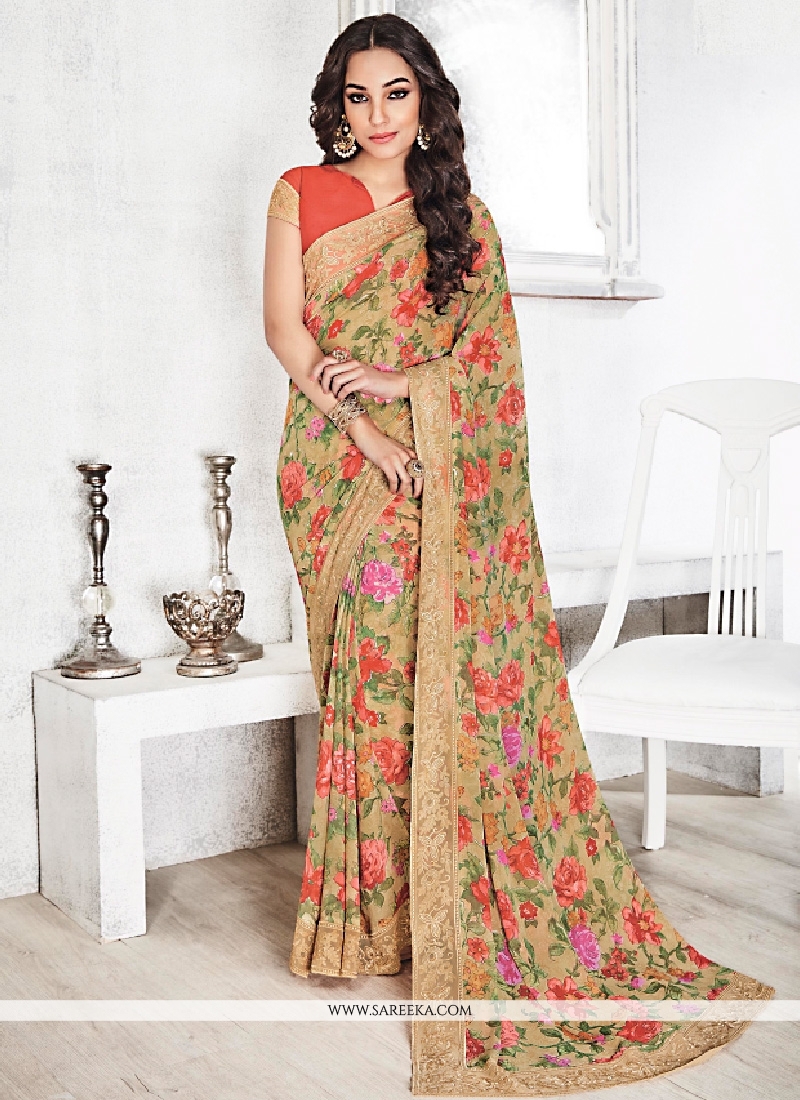 Buy Print Work Georgette Printed Saree Online : Germany