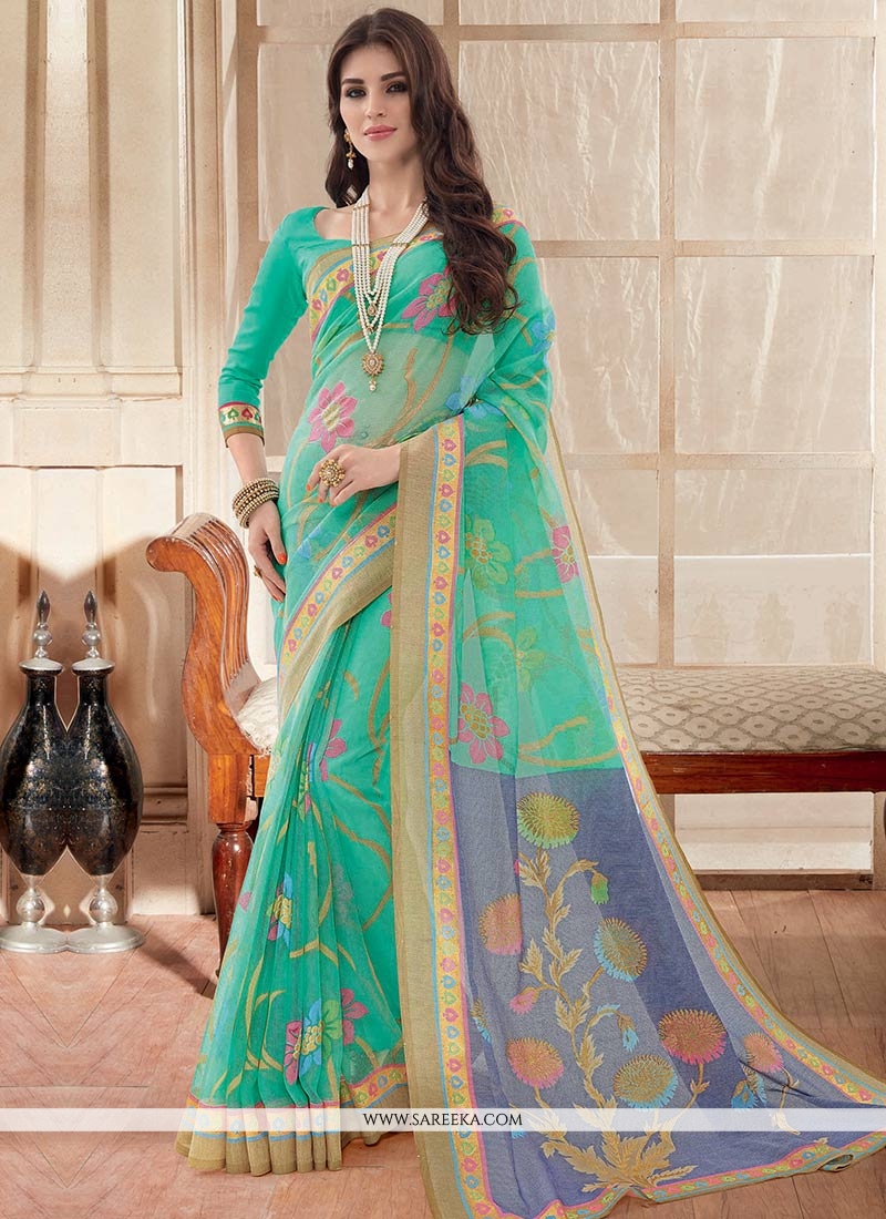 Buy Silk Print Work Printed Saree Online : South Africa