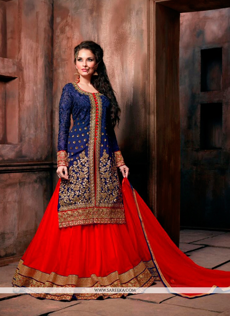 Georgette A Line Lehenga Choli