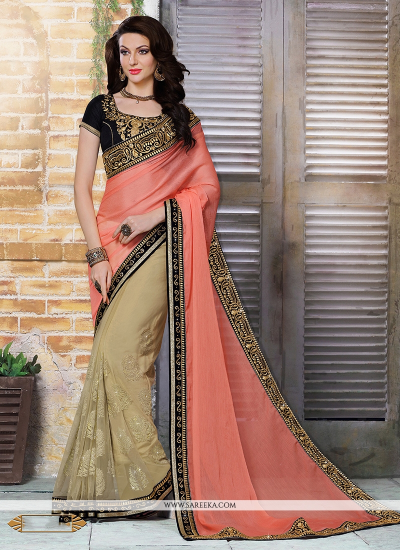 Embroidered Work Net Designer Saree