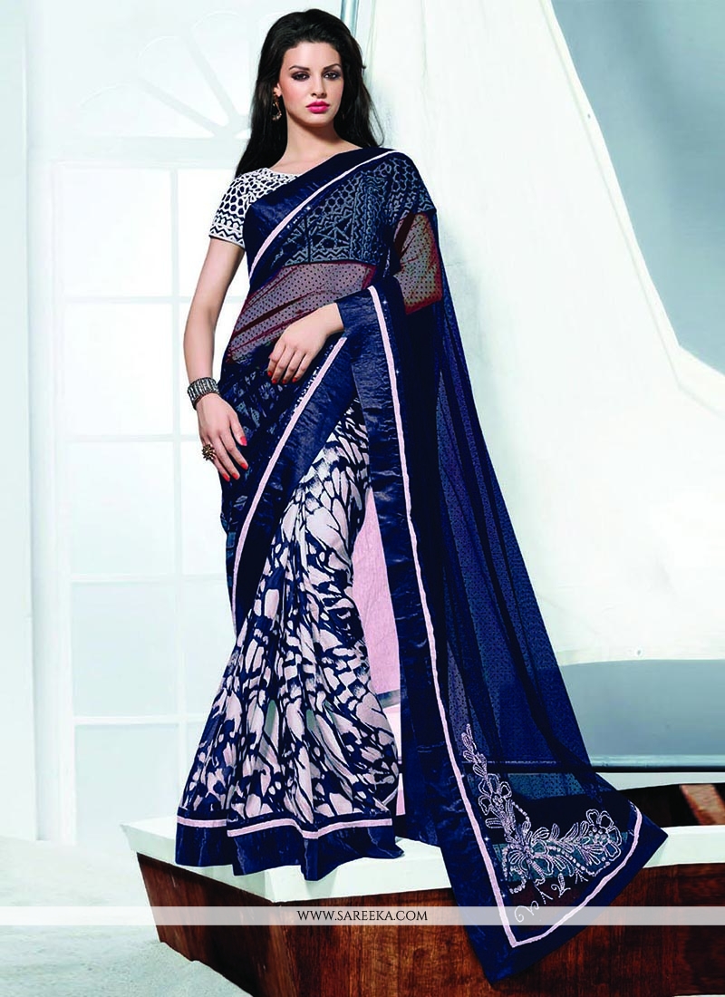Navy Blue Designer Saree