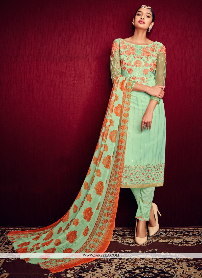 Buy Embroidered Work Pant Style Suit Online : 46127