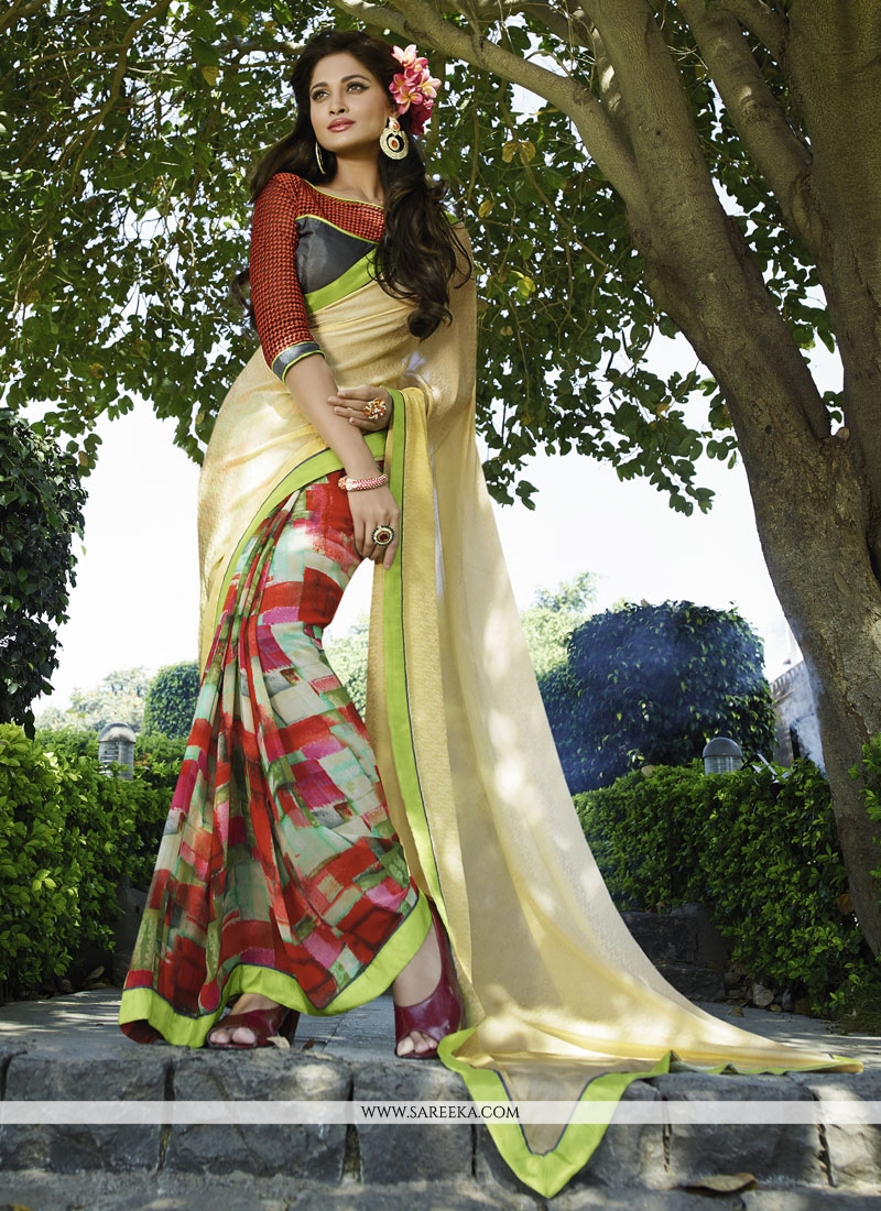 Print Work Multi Colour Designer Saree