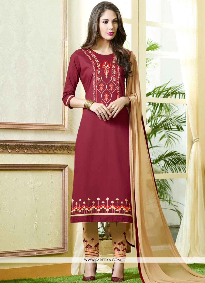 Buy Online Cherubic Red Churidar Suit : 58550