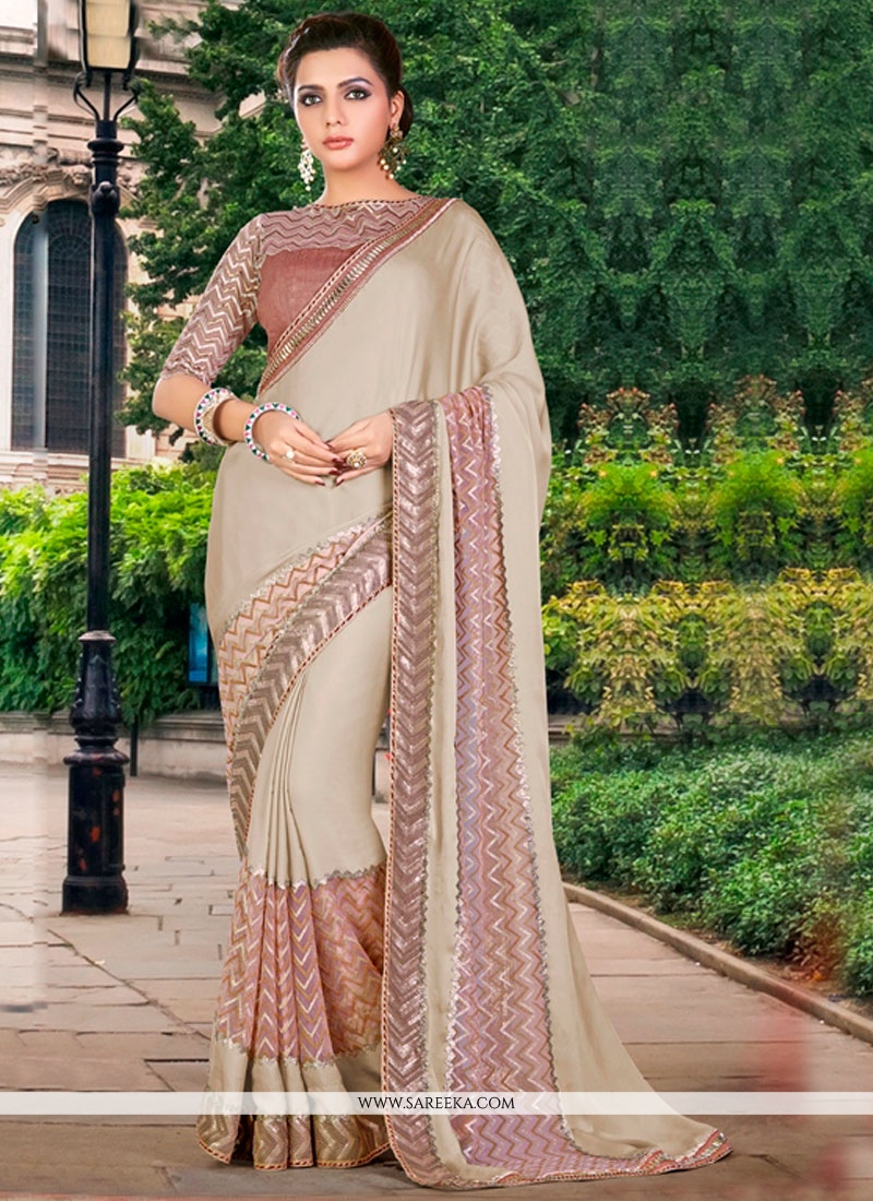 Buy Beige Traditional Saree Online : South Africa