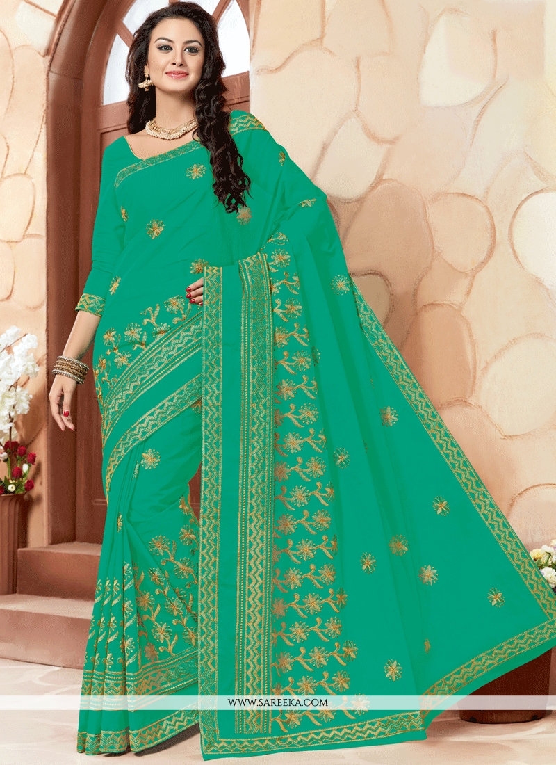 Buy Cotton Embroidered Work Saree Online : 64616