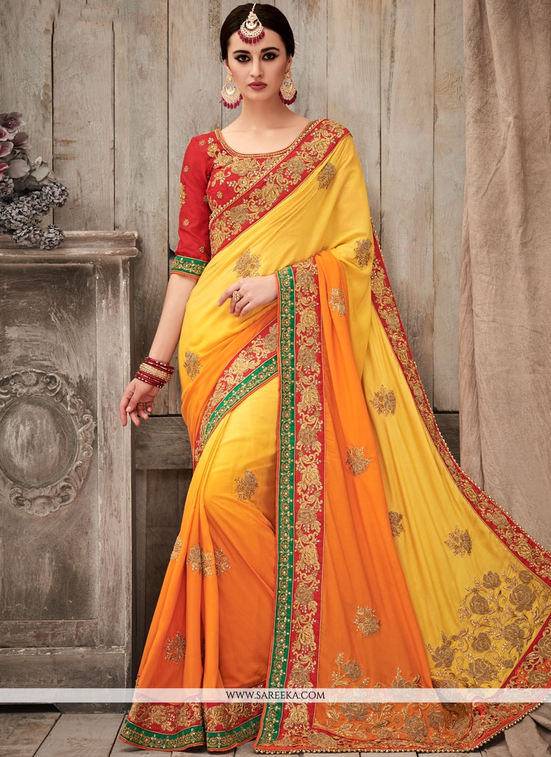 Buy Fancy Fabric Shaded Saree Online : Mauritius