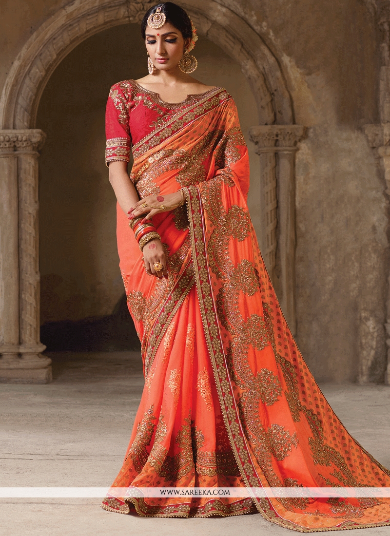 Shop Online Embroidered Work Designer Saree : 62859