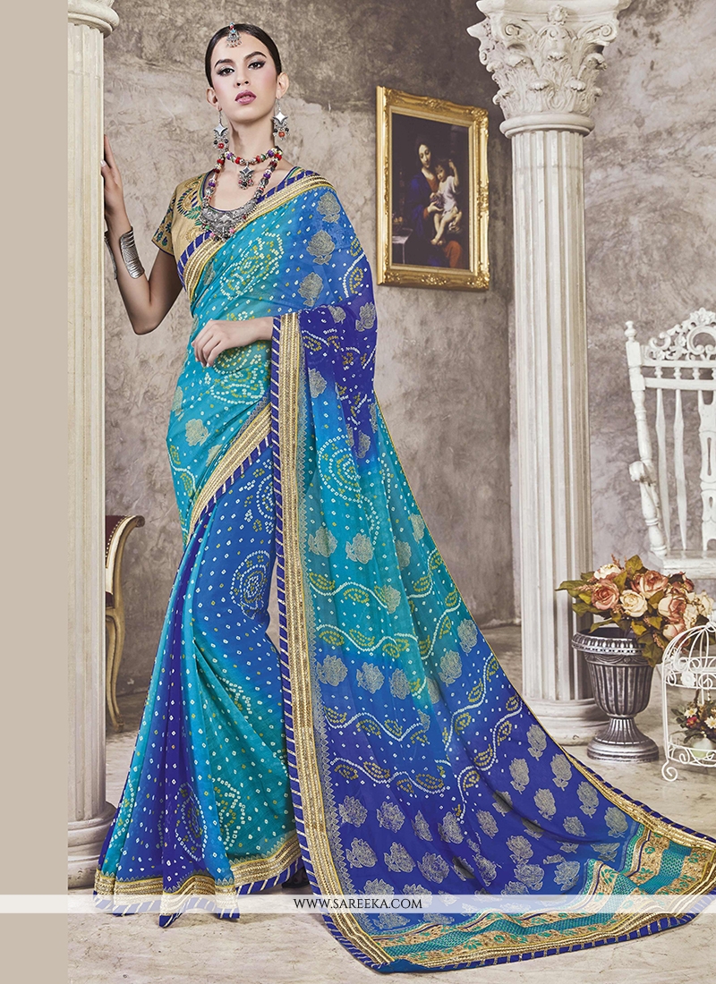 Buy Online Embroidered Work Printed Saree : 63645