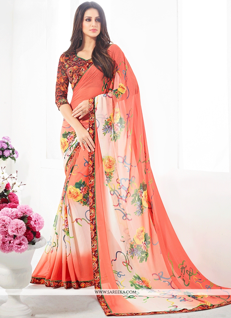 Buy Weight Less Print Work Printed Saree Online : Malaysia