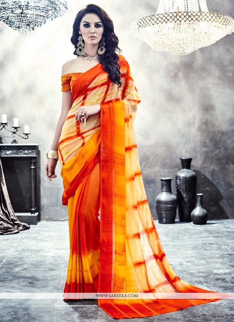 Buy Multi Colour Print Work Weight Less Casual Saree Online : USA, UK