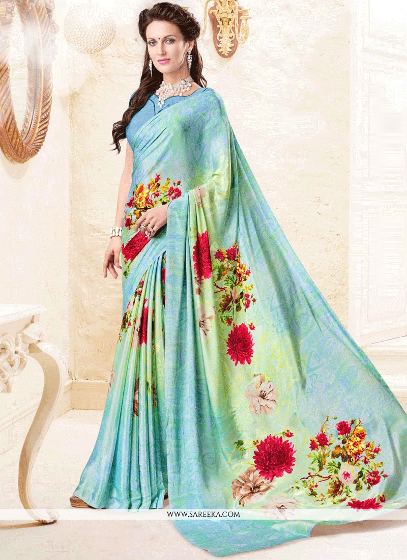 Shop Print Work Printed Saree Online : 60056