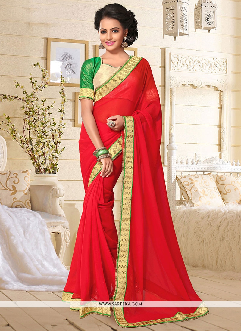 Buy Red Classic Saree Online : Fiji