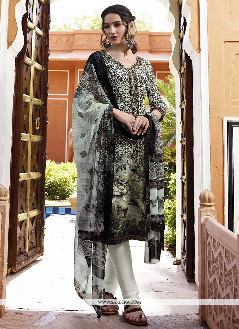 Buy Faux Crepe Churidar Designer Suit Online : Italy