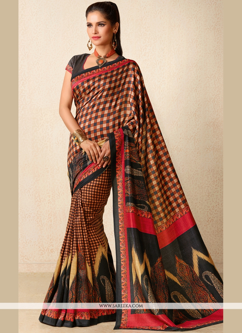 Buy Multi Colour Printed Saree Online : 60296