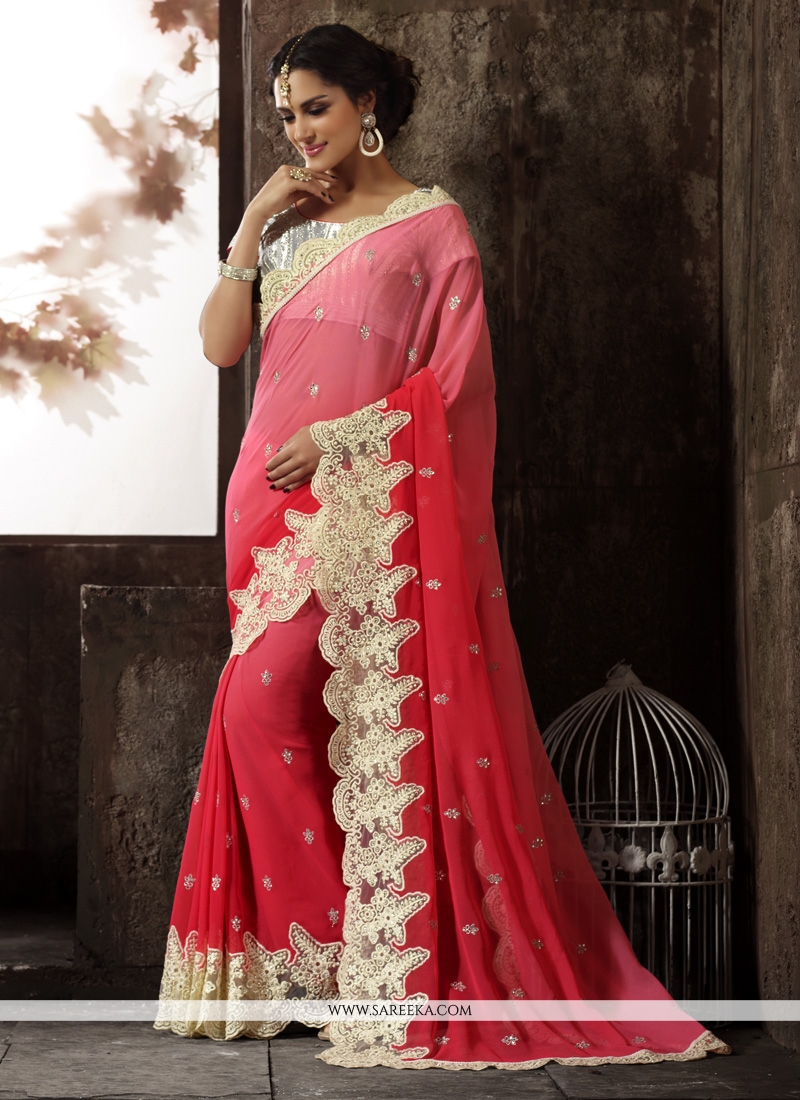 Buy Fancy Fabric Hand Work Work Shaded Saree Online : USA, UK