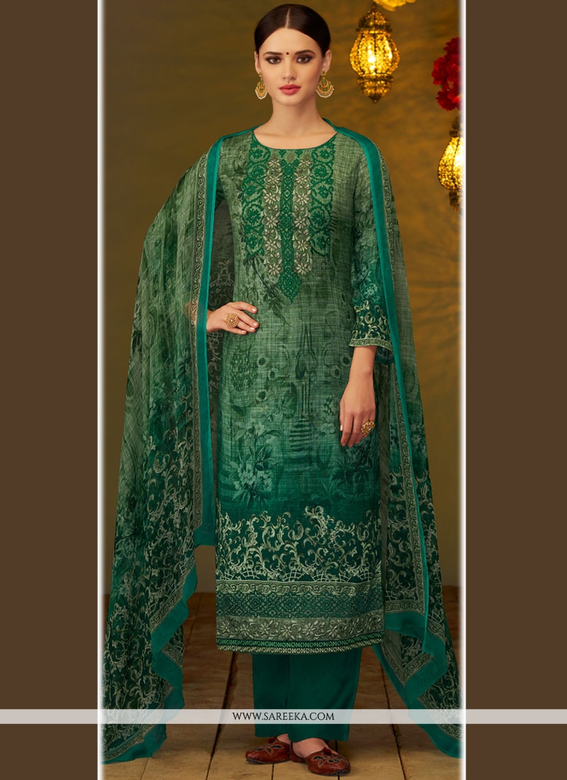 Print Work Viscose Designer Straight Suit buy online