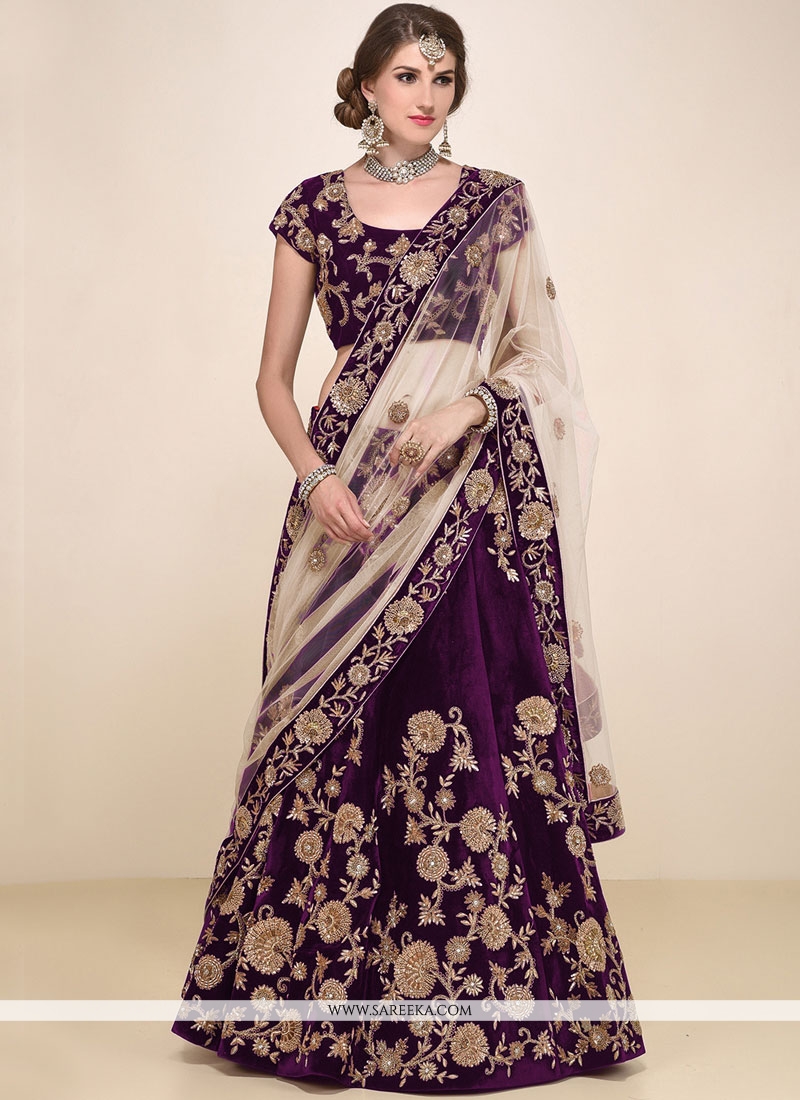 Buy Purple A Line Lehenga Choli Online