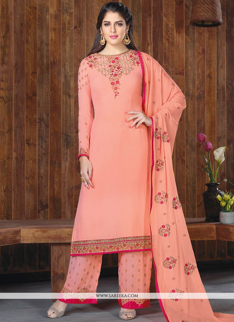 Buy Faux Georgette Designer Palazzo Suit Online : New Zealand