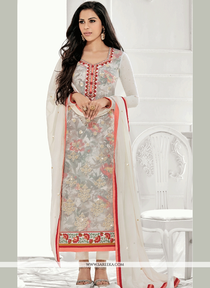 Buy Multi Colour Designer Straight Suit Online : 61202