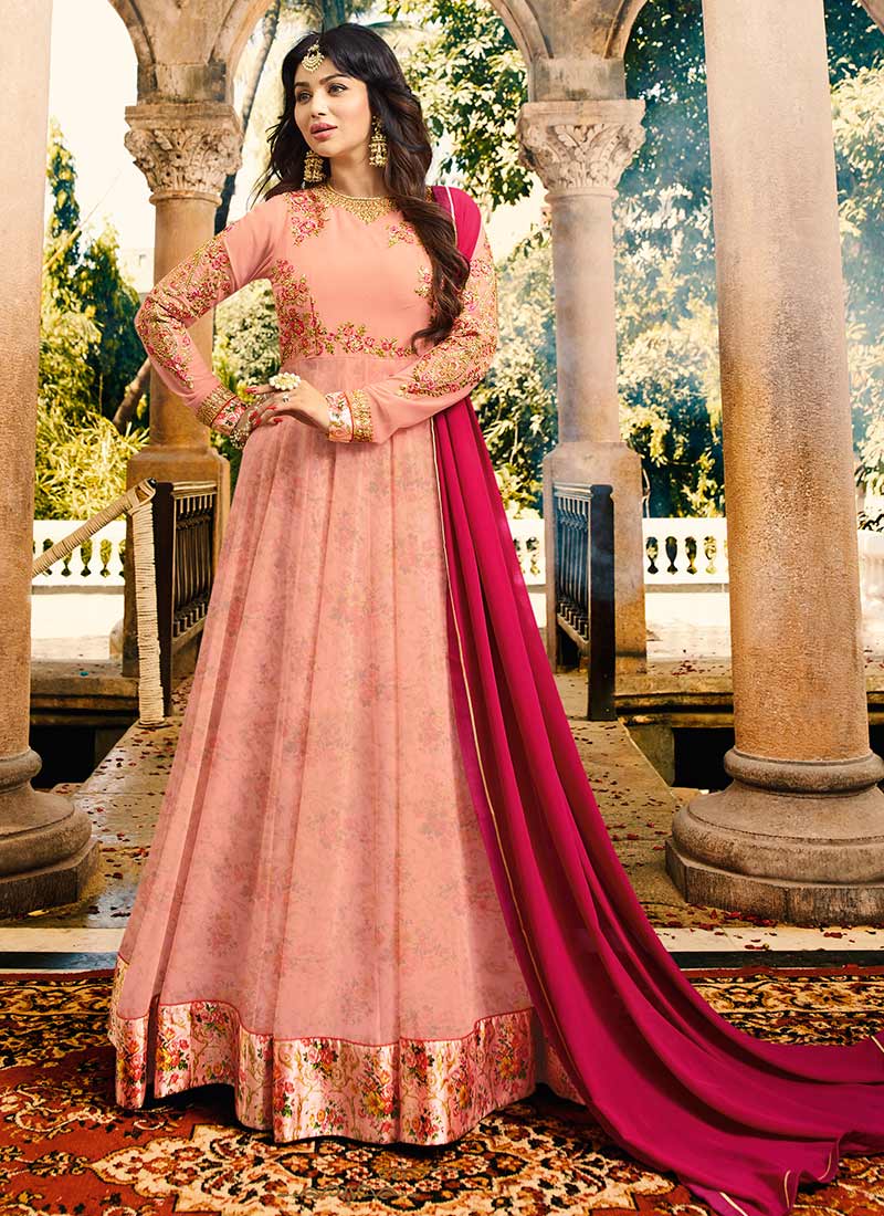 Buy Online Ayesha Takia Pink Faux Georgette Floor Length Anarkali Suit ... Buy Online Ayesha Takia Pink Faux Georgette Floor Length Anarkali Suit ...