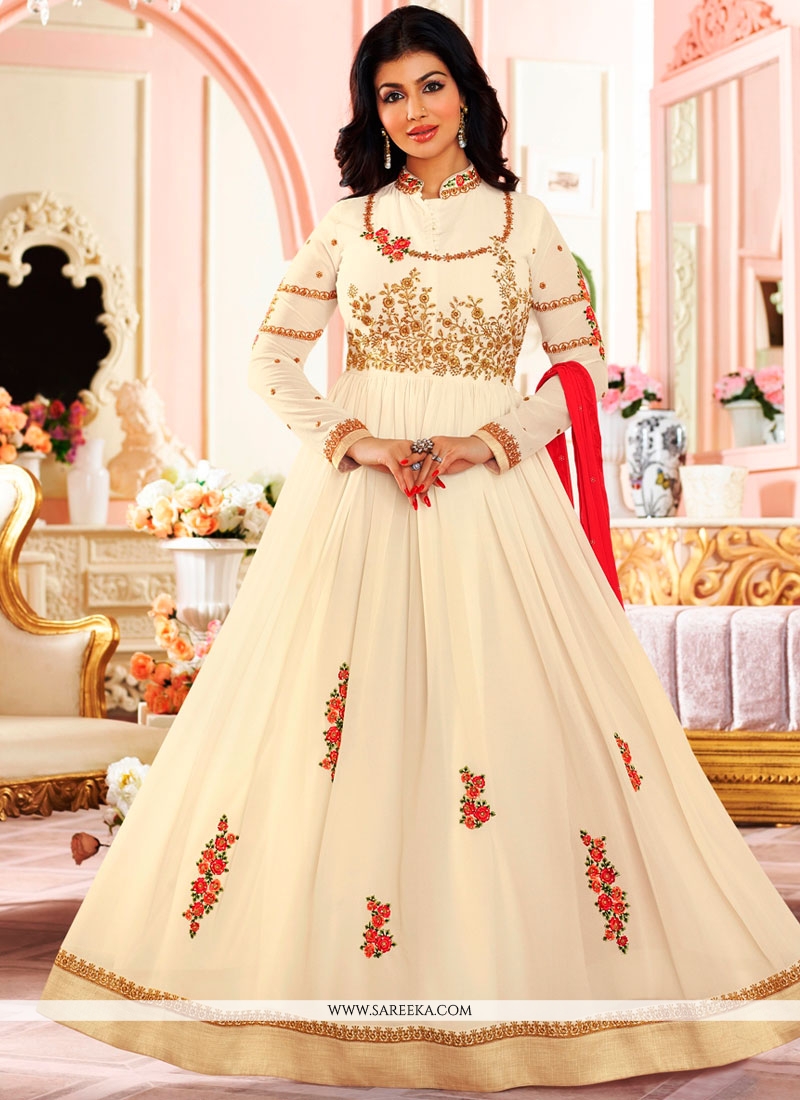 Buy Online Ayesha Takia White Faux Georgette Floor Length Anarkali Suit ... Buy Online Ayesha Takia White Faux Georgette Floor Length Anarkali Suit ...