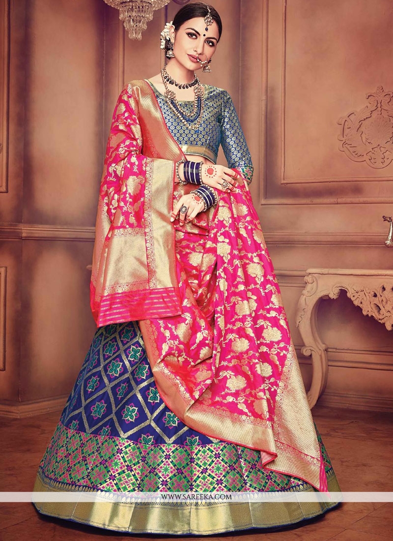 Shop Online Banarasi Silk Designer Lehenga Choli : 76695 Shop Online Banarasi Silk Designer Lehenga Choli : 76695