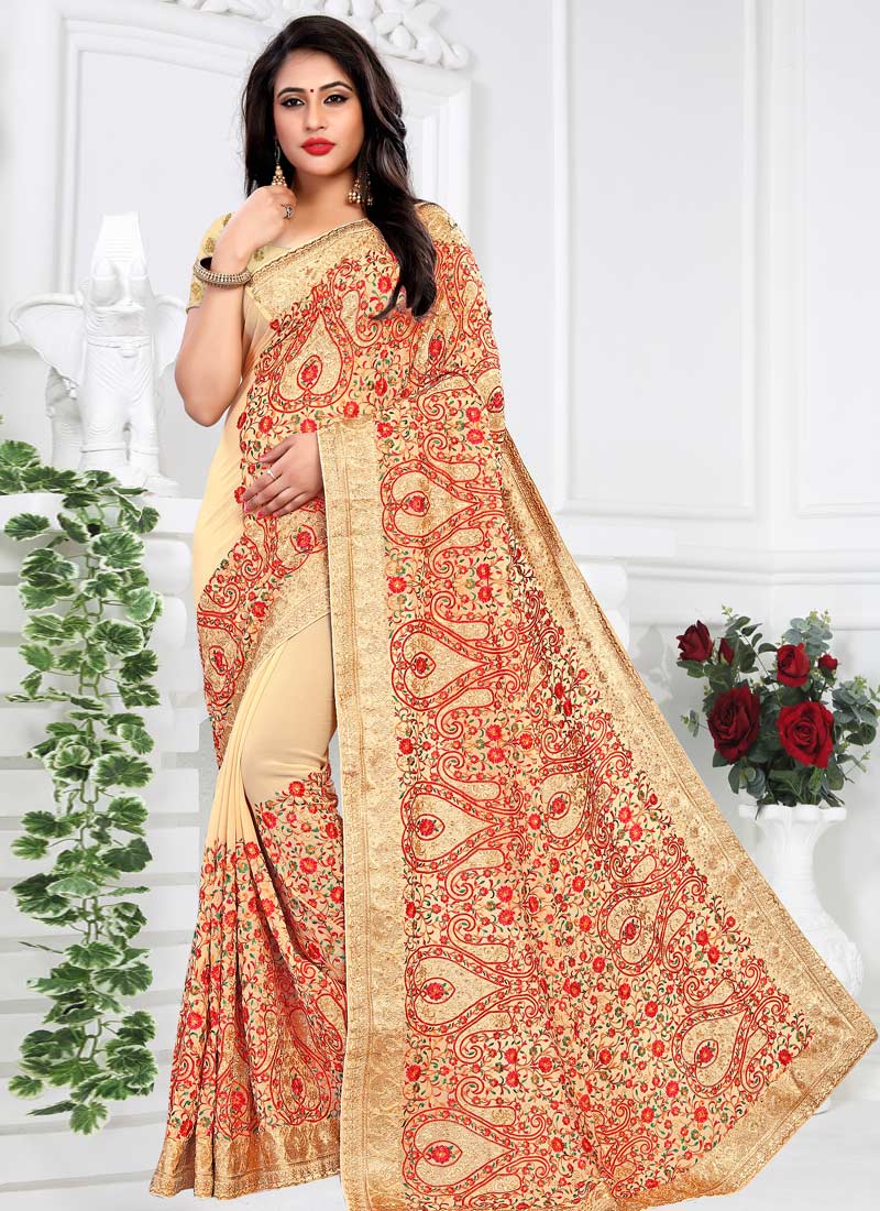 Buy Cream Saree : 87922