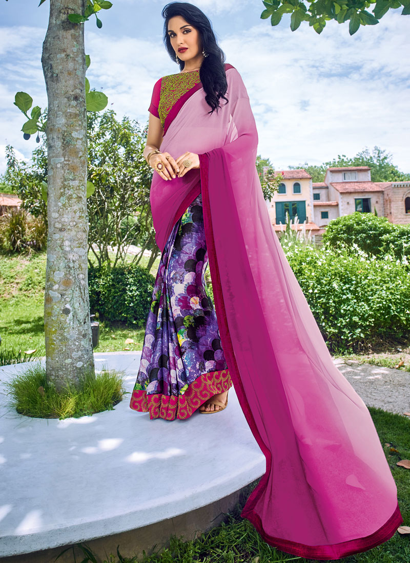 Buy Faux Chiffon Casual Saree Online