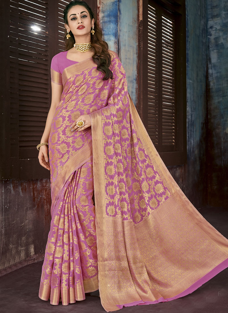 Buy Faux Chiffon Festival Designer Saree Online : 93104