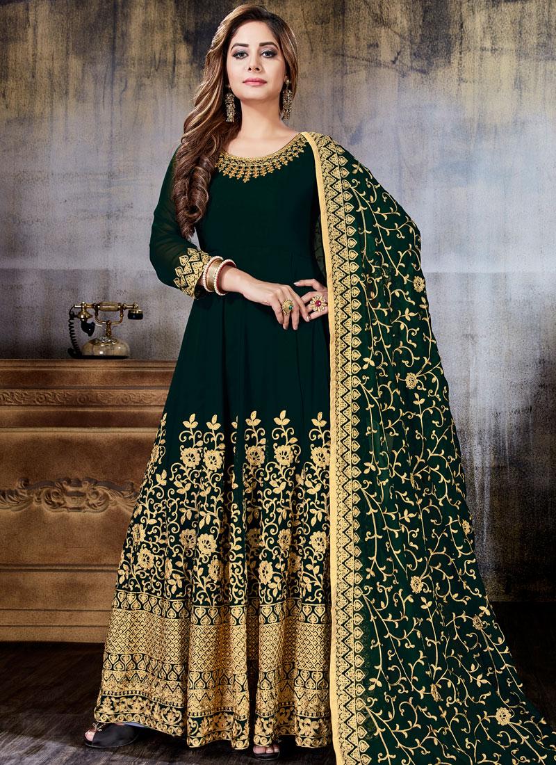 Buy Green Anarkali Salwar Kameez Online