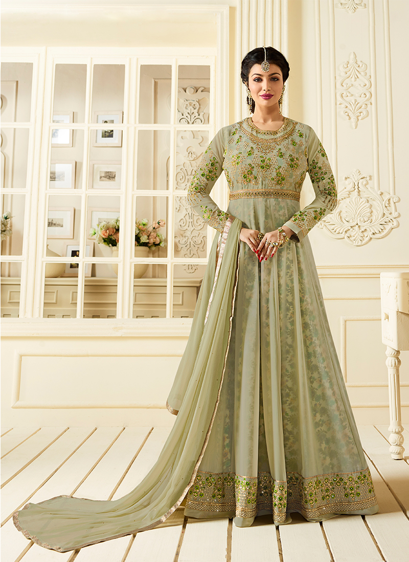 Shop Green Anarkali Salwar Suit Online : 84209
