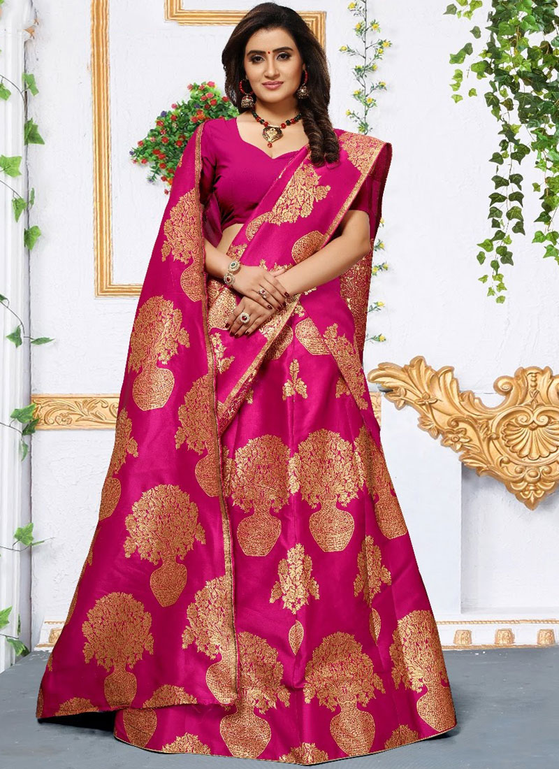 Shop Hot Pink Lehenga Choli Online : 96822