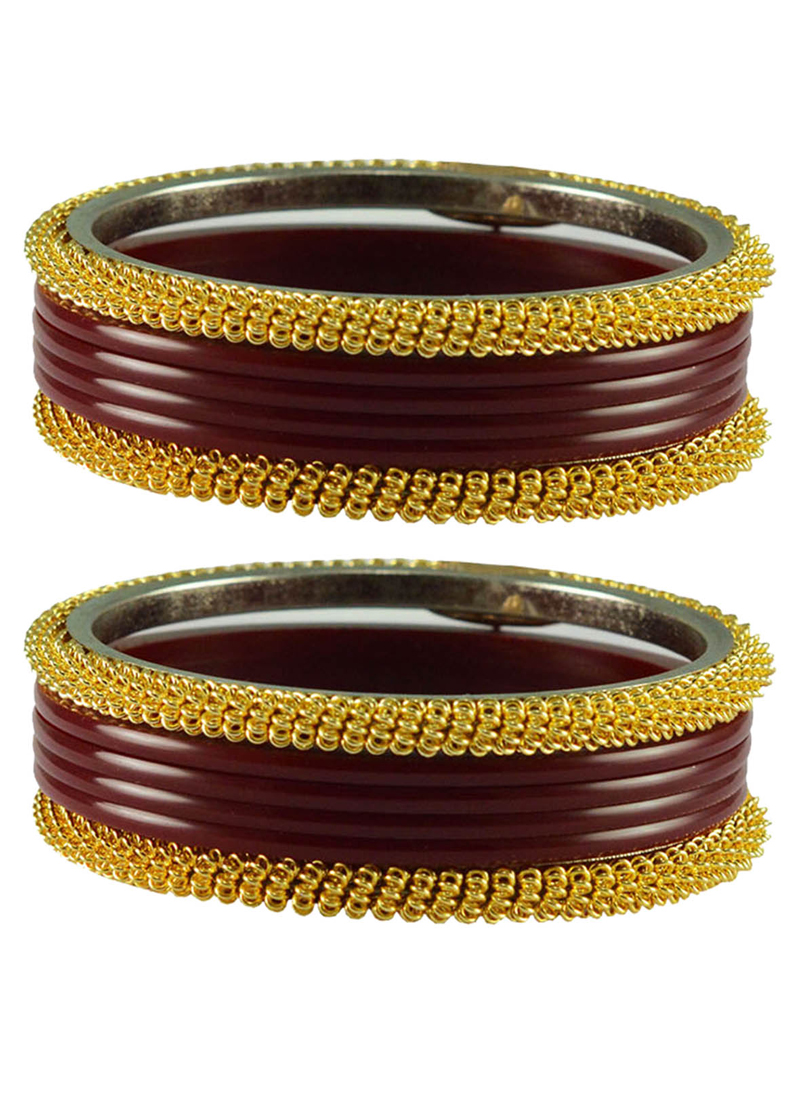 Buy Maroon Stone Work Bangles Online