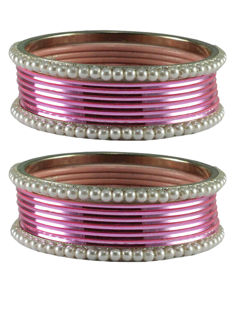 Buy Pink Stone Work Bangles : 90639