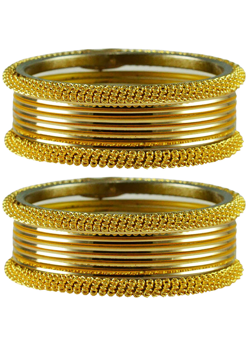 Shop Stone Work Bangles in Yellow Online : 90382
