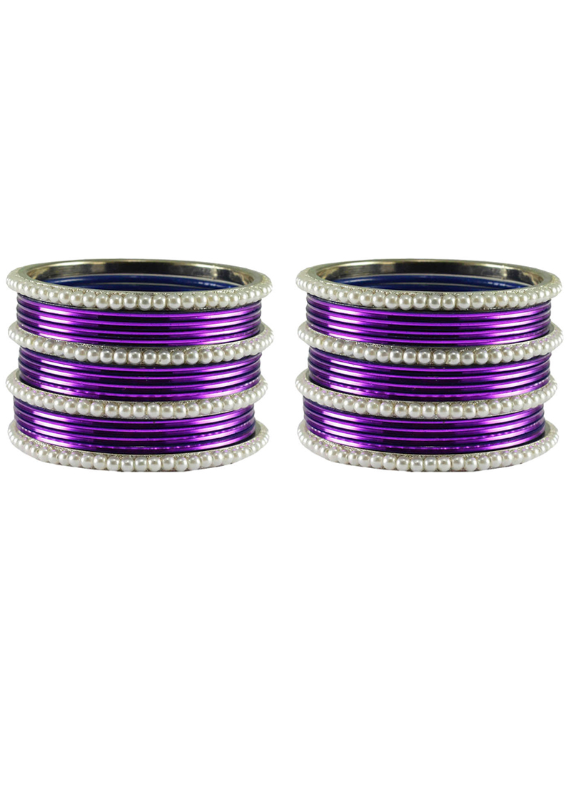 Stone Work Purple Bangles buy online