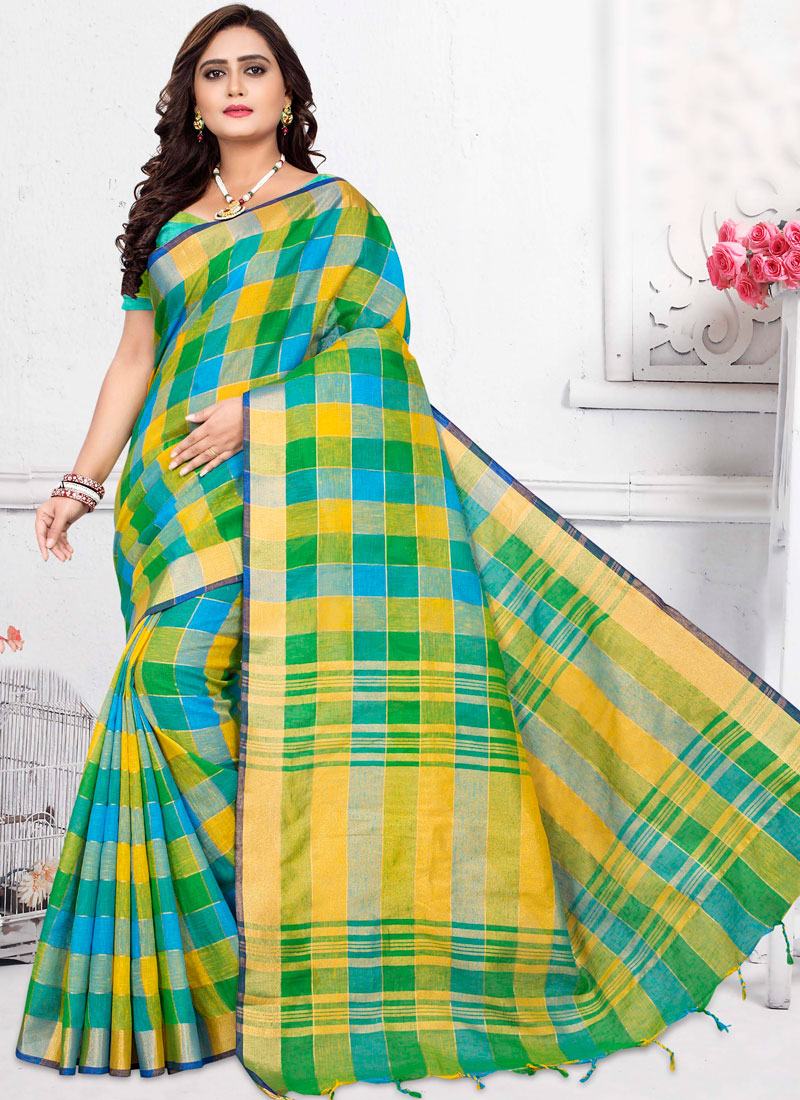 Abstract Print Cotton Printed Saree buy online
