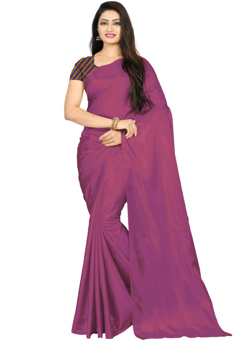Art Silk Violet Traditional Saree buy online