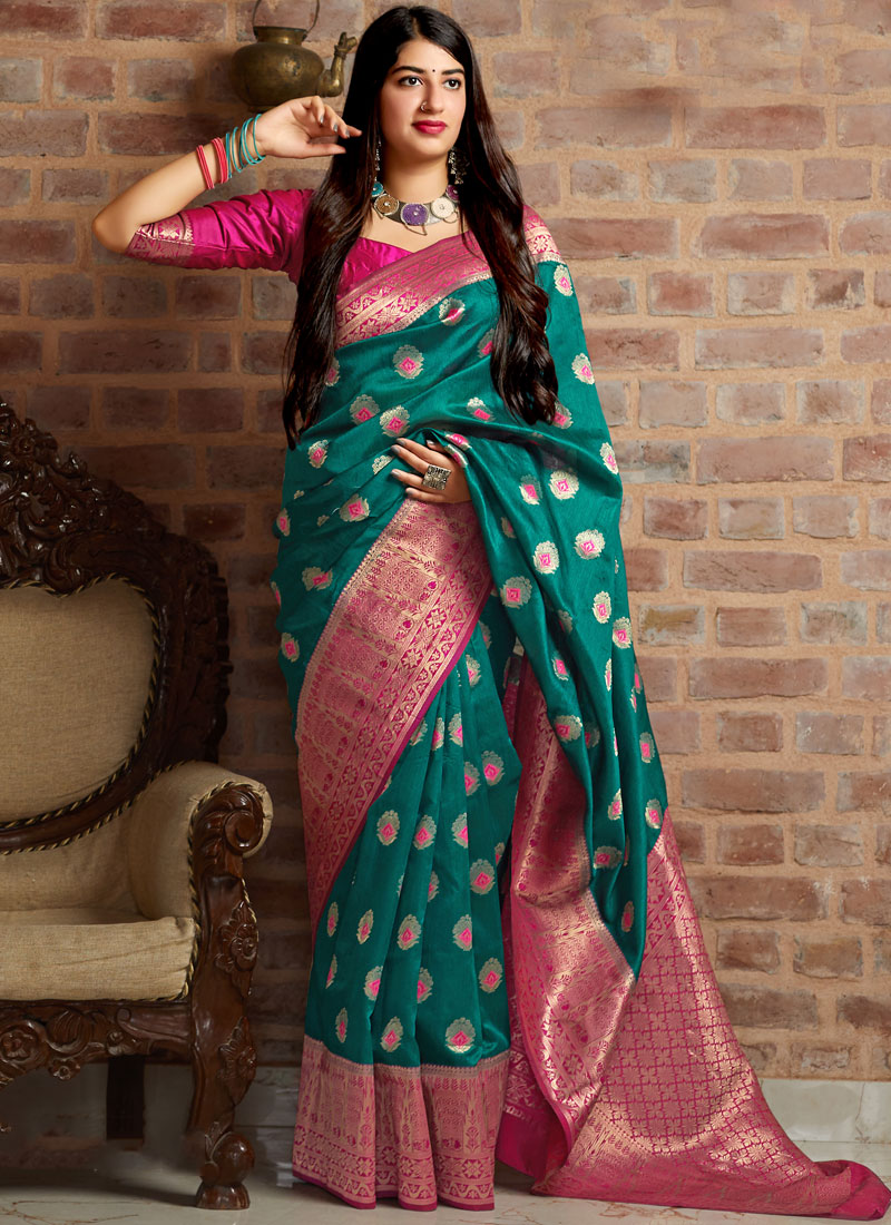 Buy Online Art Silk Woven Designer Traditional Saree : 125088