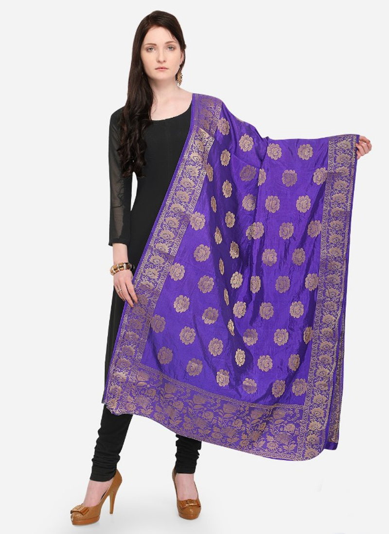 Banarasi Silk Designer Dupatta in Violet buy online