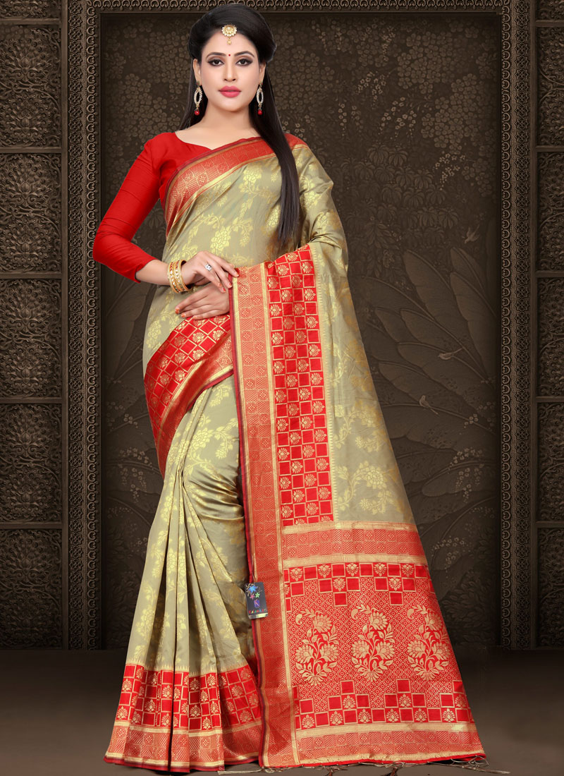 Shop Beige Color Traditional Saree Online : 110711