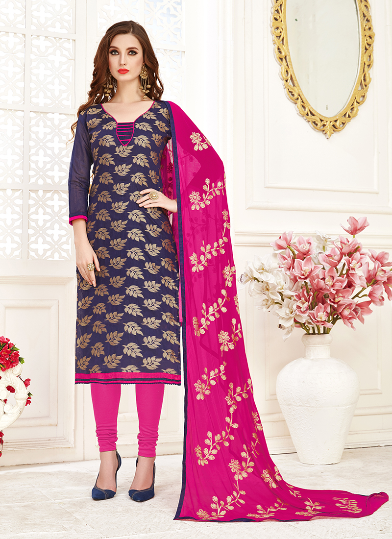 Shop Online Blue Churidar Suit : 104227