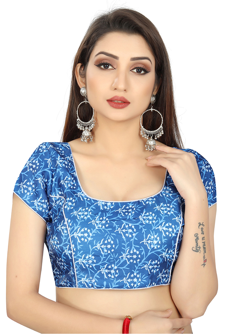 Buy Online Blue Weaving Brocade Designer Blouse : 135773