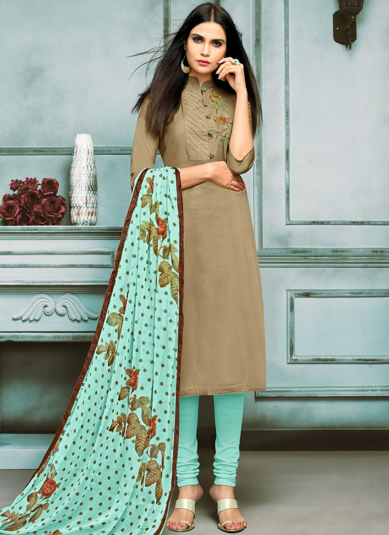 Buy Online Chanderi Cotton Festival Churidar Salwar Suit : 99400