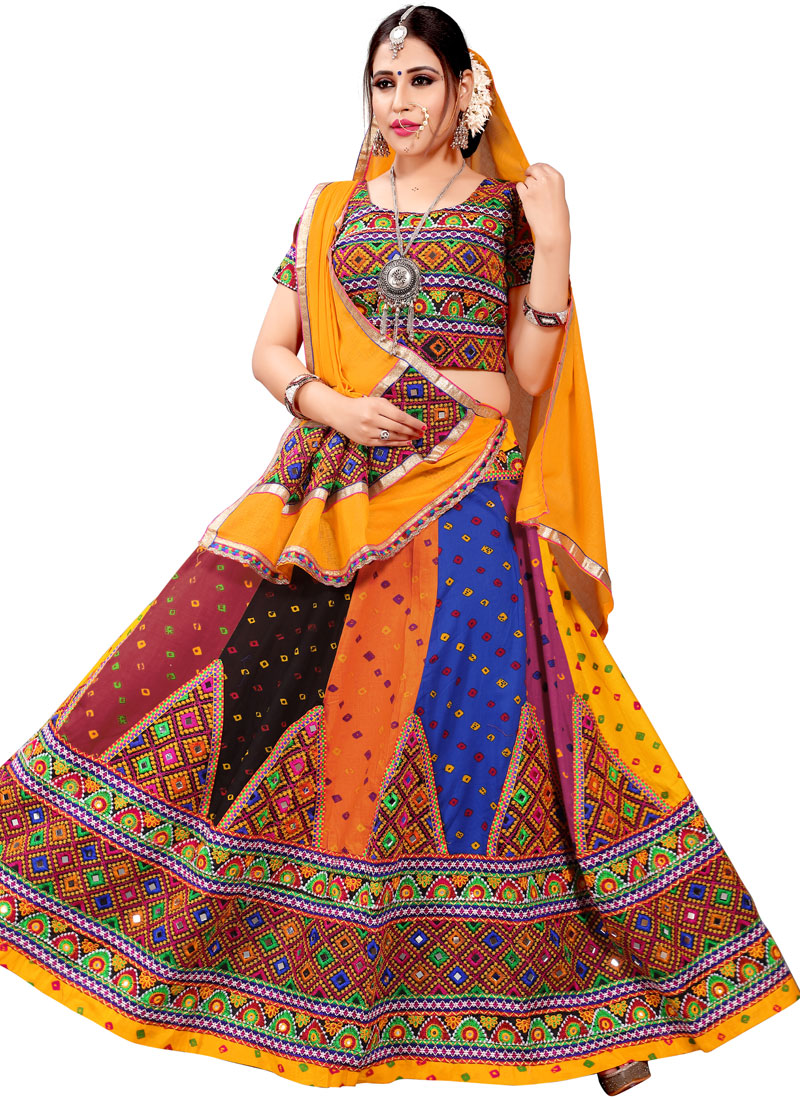 Buy Cotton Multi Colour Lehenga Choli Online : 122086