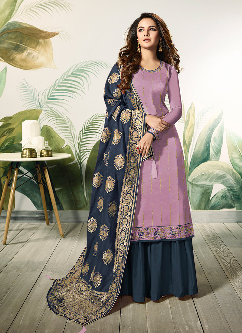 Shop Online Embroidered Designer Palazzo Suit : 115374