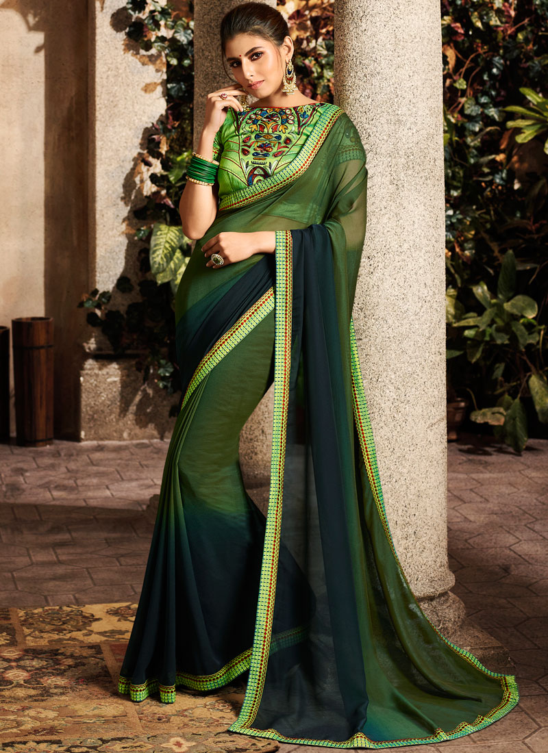 Buy Fancy Fabric Shaded Saree Online : 98929