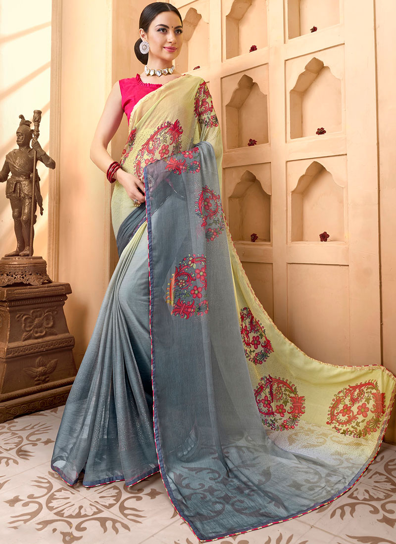 Buy Online Faux Chiffon Casual Saree : 133759